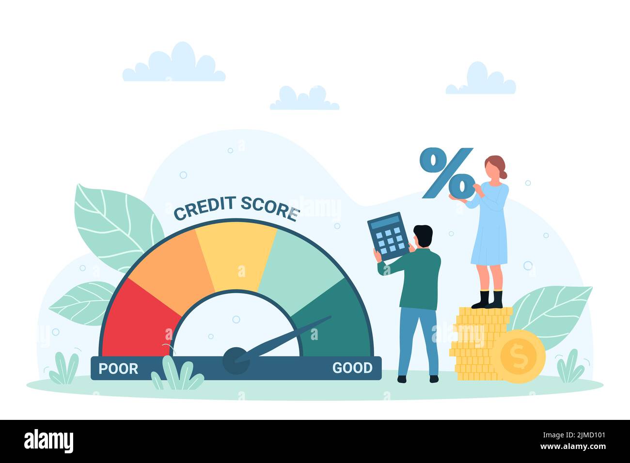 Credit score, financial risks measurement of mortgage loans vector ...