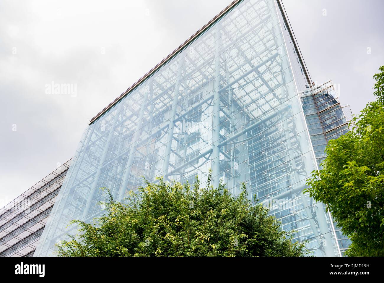 Architectural background of a modern high-rise building with a clear ...