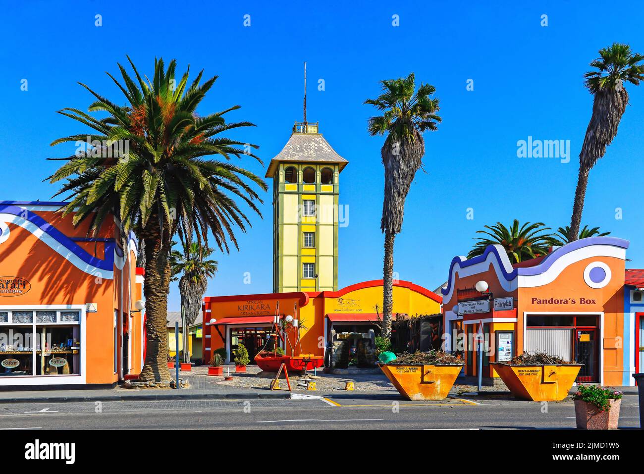 Swakopmund, part of the Woermannhaus with Damara Tower, Namibia Stock ...