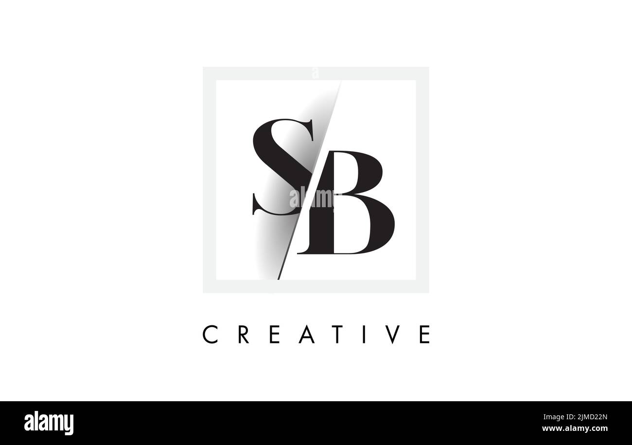 SB Letter Logo Design with Creative Intersected and Cutted Serif Font ...