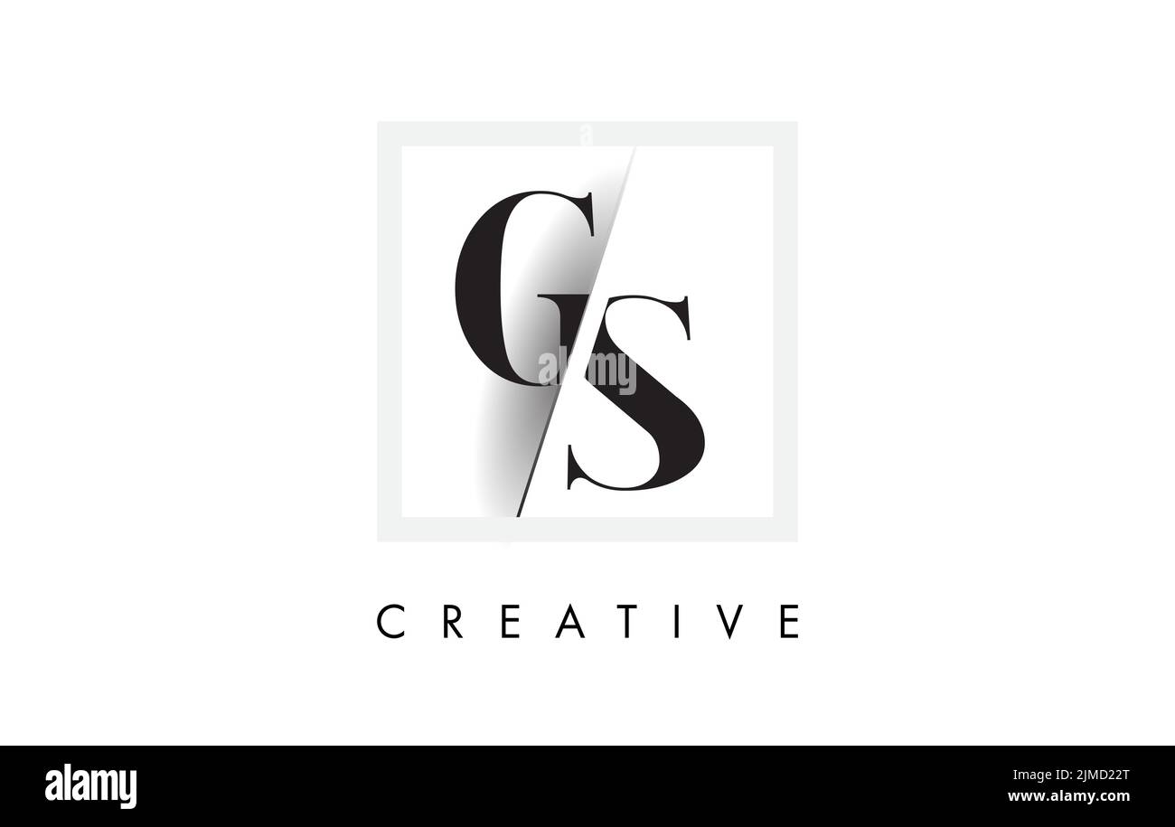 GS Letter Logo Design with Creative Intersected and Cutted Serif Font ...