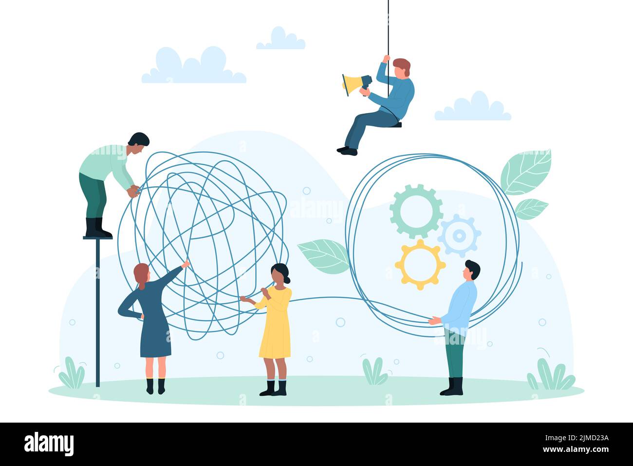 Business communication, rational thinking in problem solving vector ...