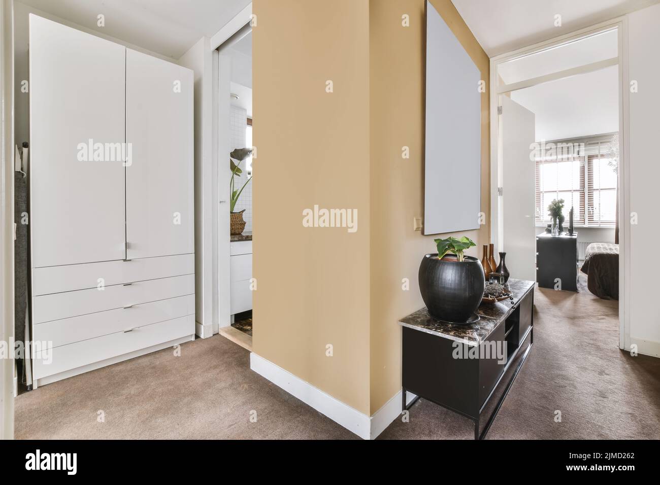 Interior passage way with furniture in modern house Stock Photo - Alamy