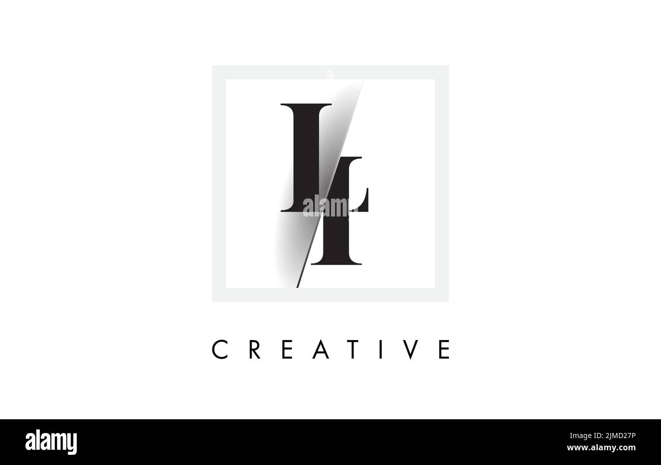LI Letter Logo Design with Creative Intersected and Cutted Serif Font ...