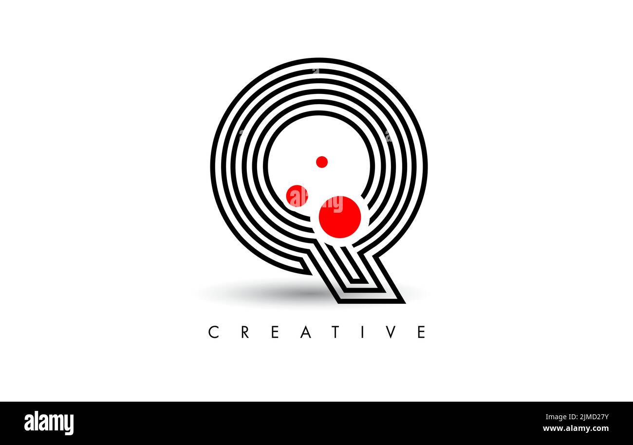 Lines Q Letter Logo Letter made of Lines. Monogram Style Letter Icon ...