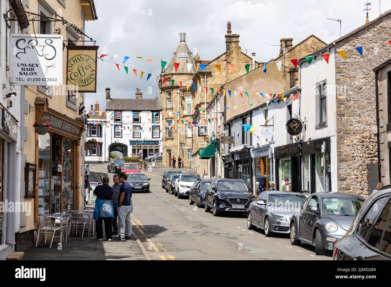 Clitheroe town centre,Wellgate with shops and stores on this town ...