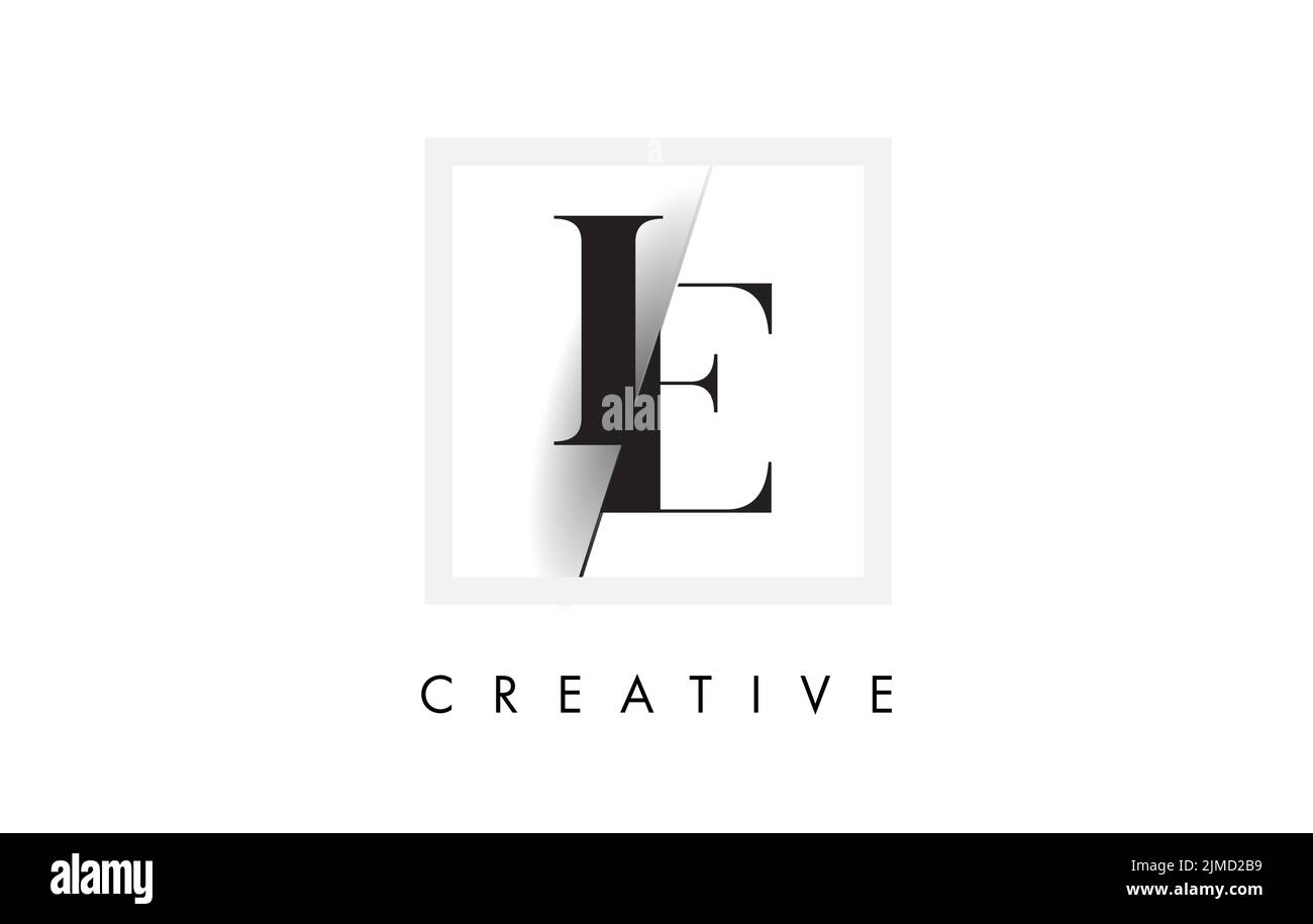 IE Letter Logo Design with Creative Intersected and Cutted Serif Font ...