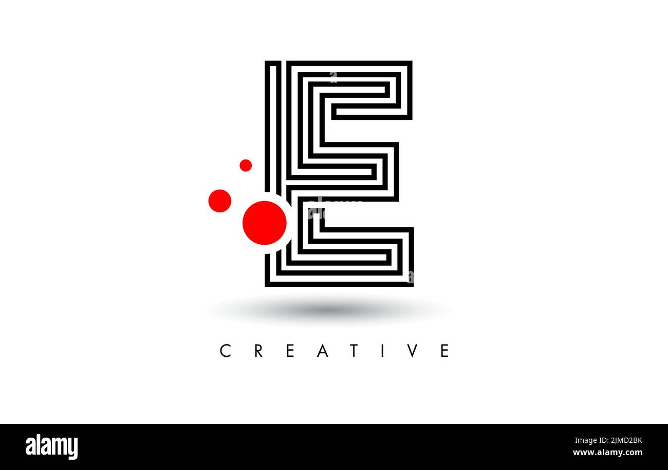 Lines E Letter Logo Letter made of Lines. Monogram Style Letter Icon ...