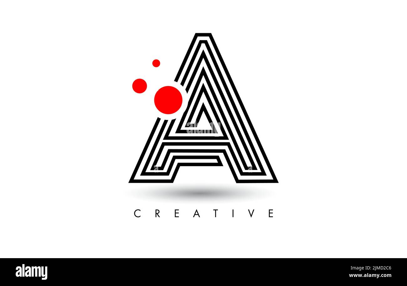 Lines A Letter Logo Letter made of Lines. Monogram Style Letter Icon ...