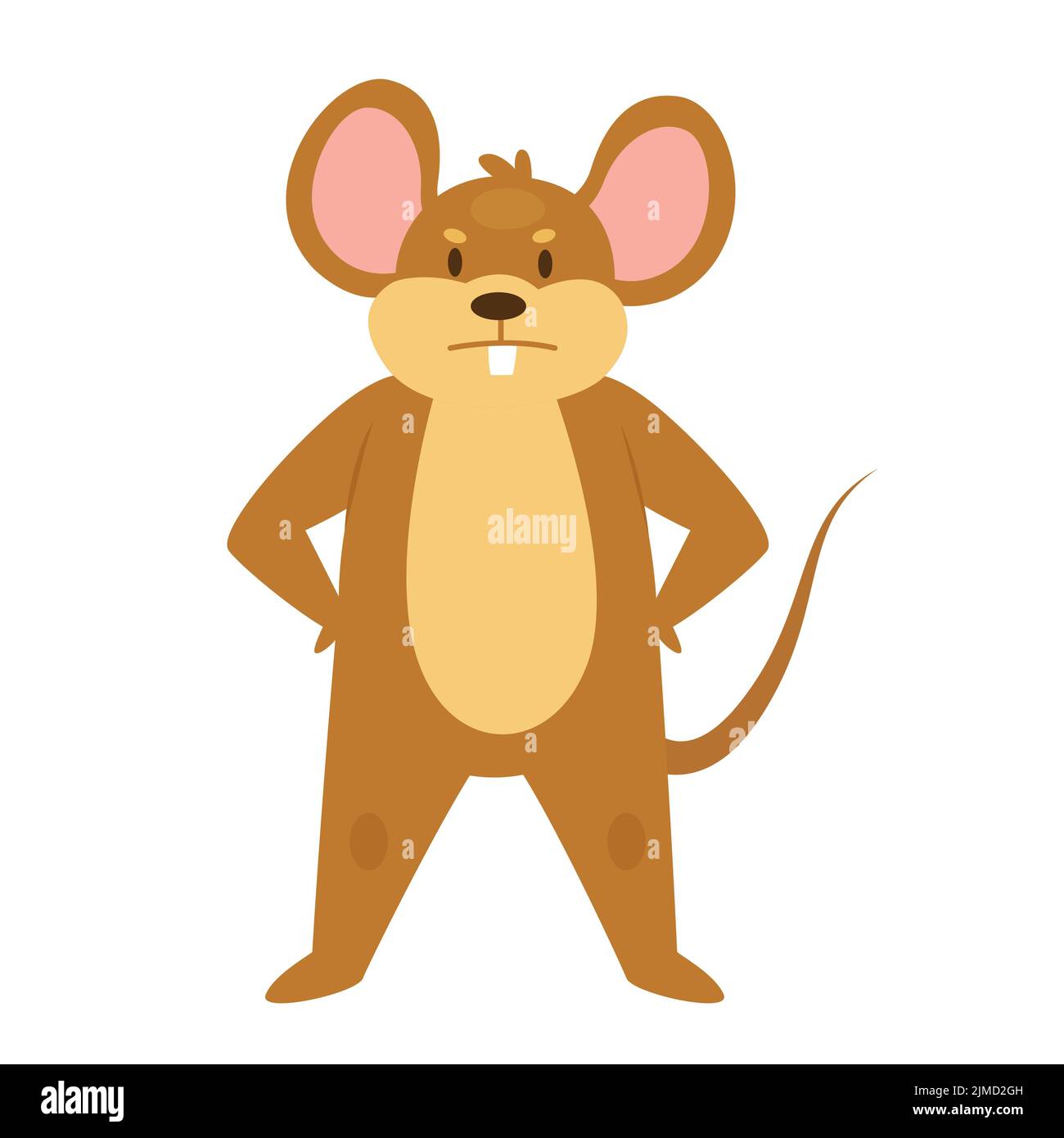 Angry upset standing mouse. Furious small animal, cute rodent vector ...