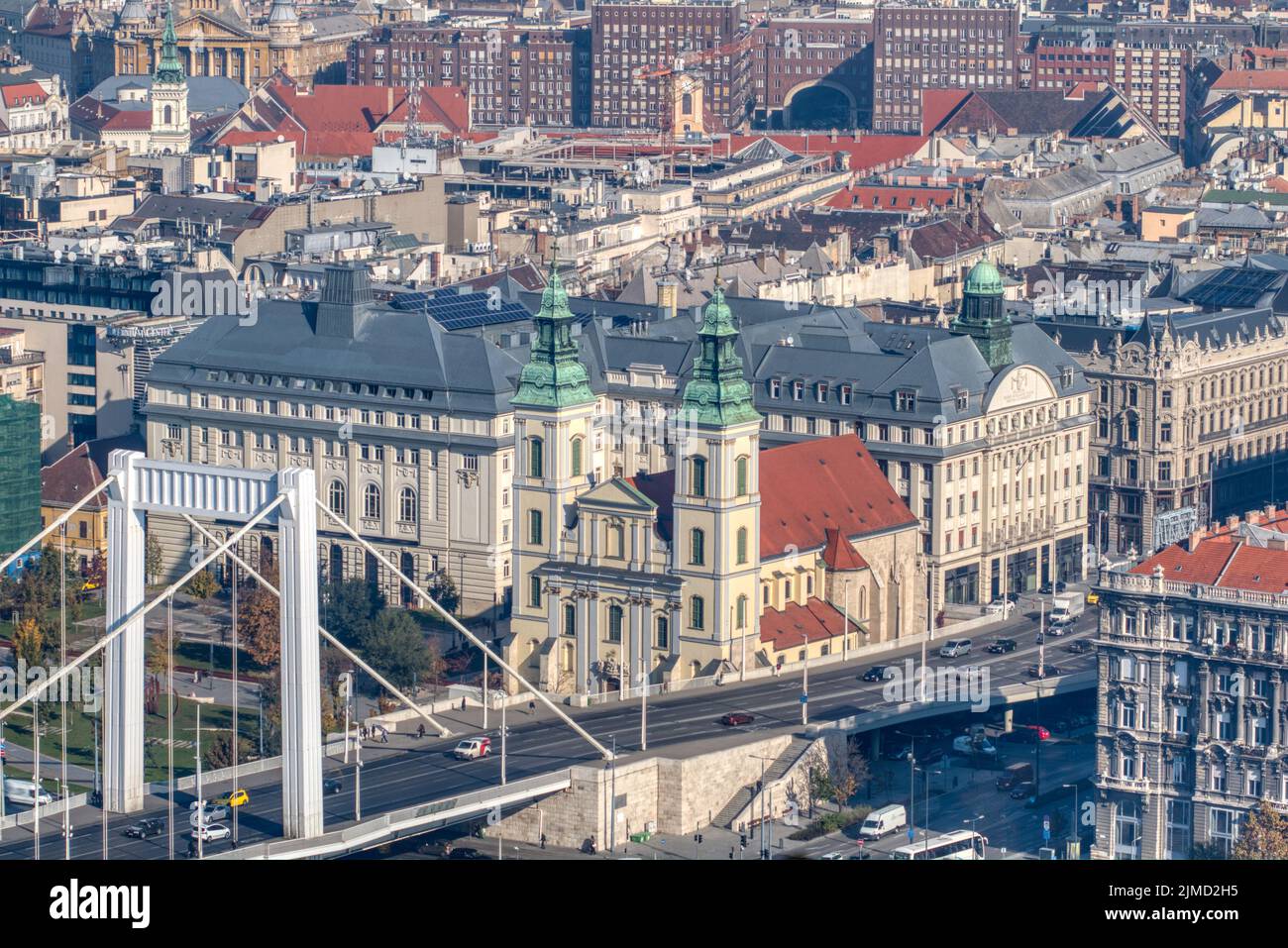 Historical part of city Budapest, Hungary with old buildings and ...