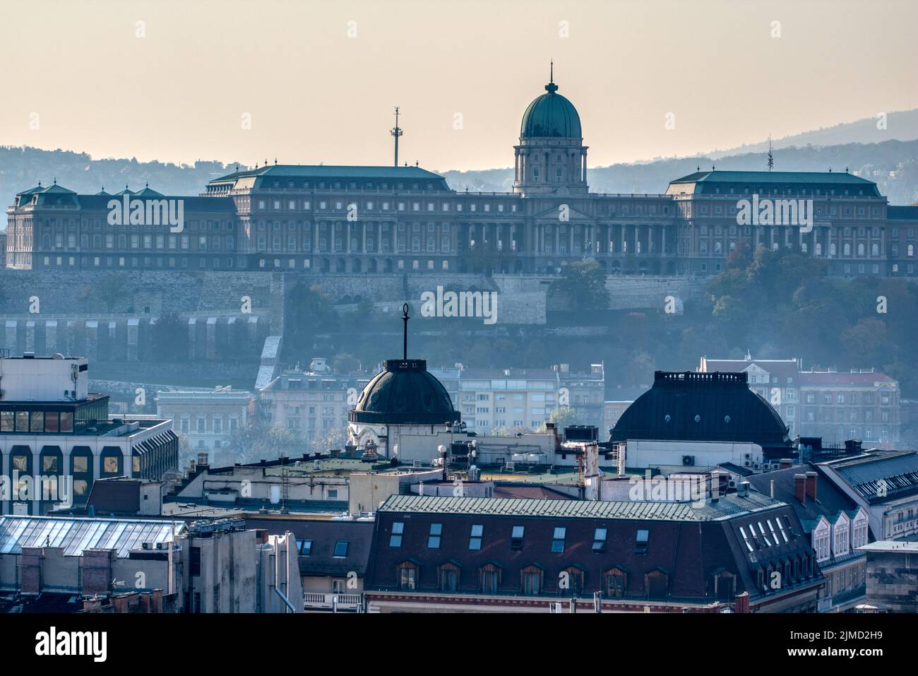 Morning view to Buda Castle and palace of the Hungarian kings in ...