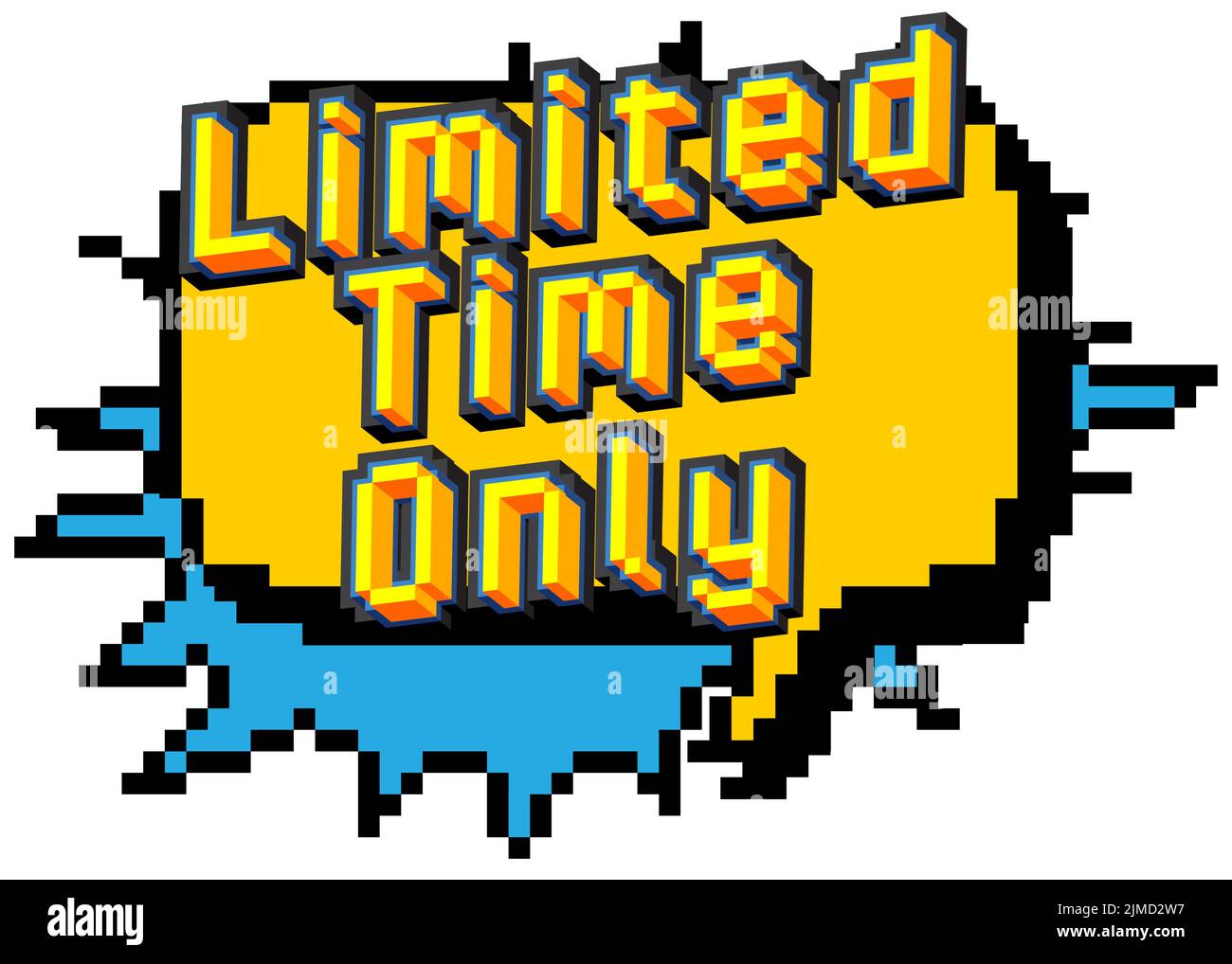 Limited Time Only. Pixelated word with geometric graphic background ...