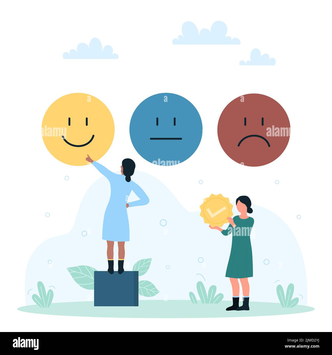 Customers survey with emoji on satisfaction of experience vector ...
