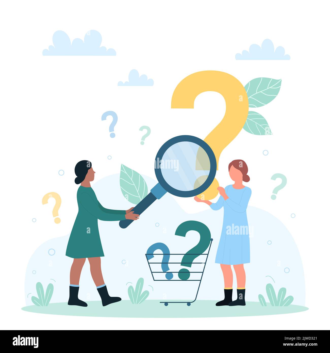 FAQ, online search for useful answers to questions vector illustration ...