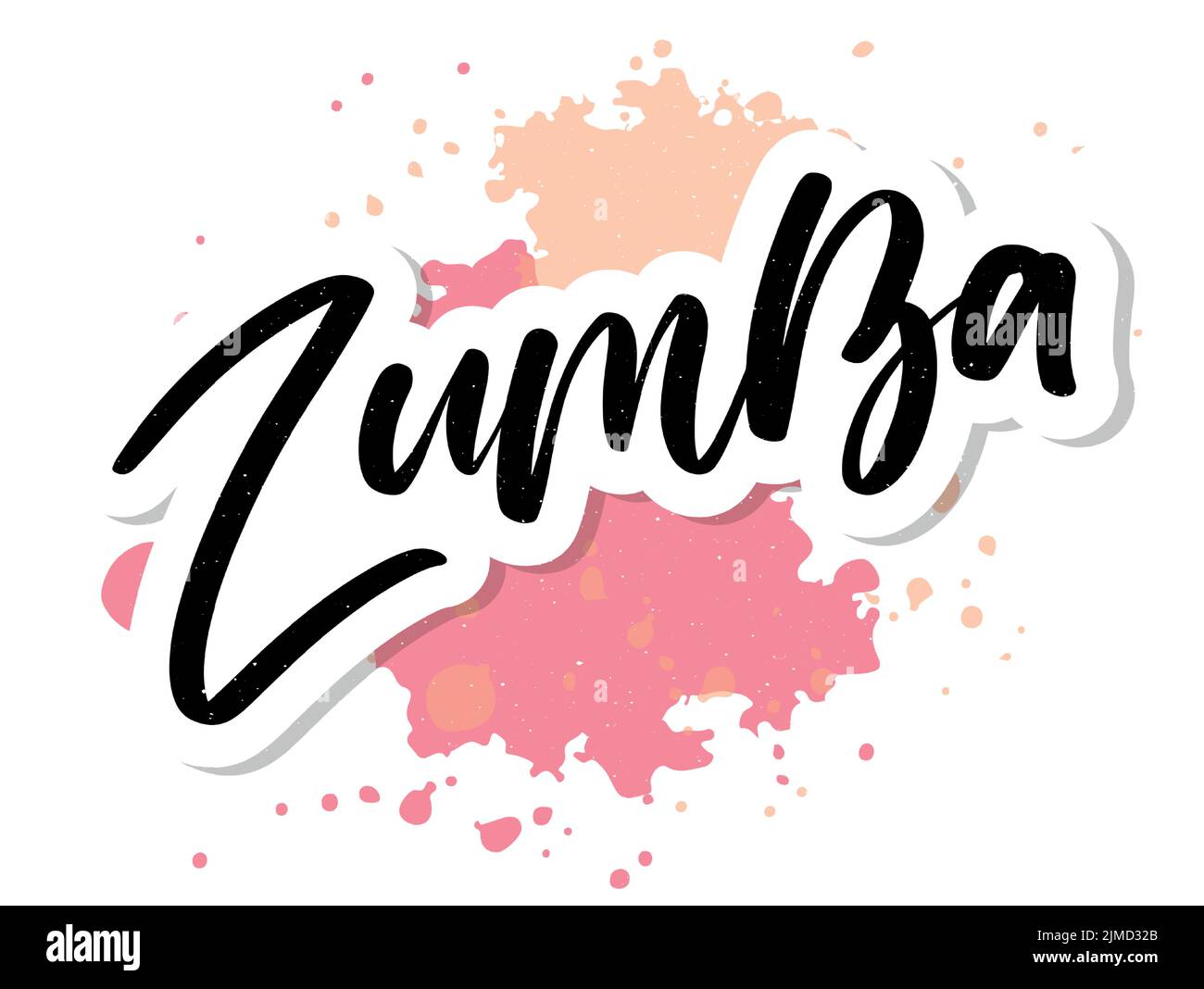 Zumba dance studio text. Calligraphy word banner design. Aerobic ...