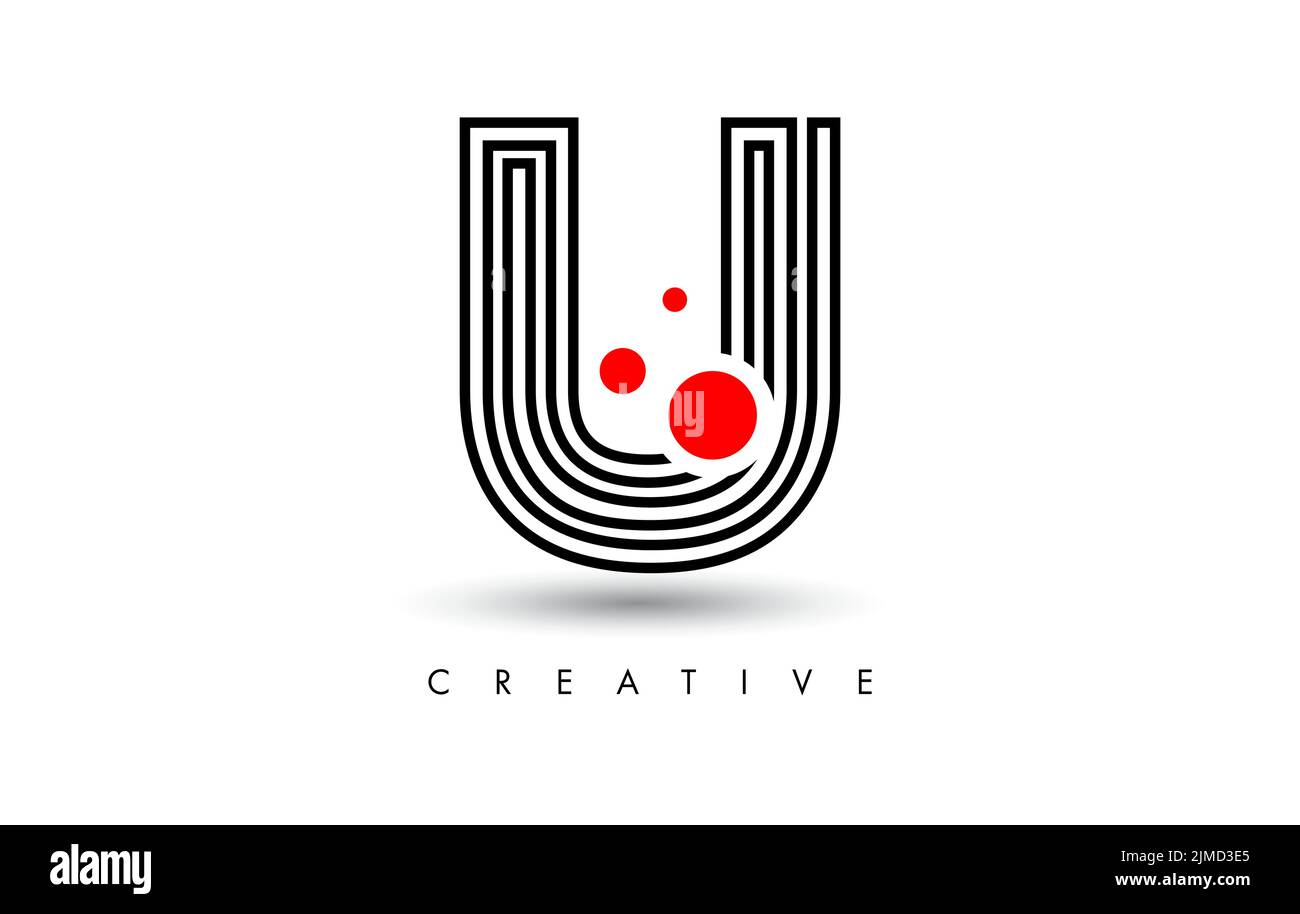 Lines U Letter Logo Letter made of Lines. Monogram Style Letter Icon ...