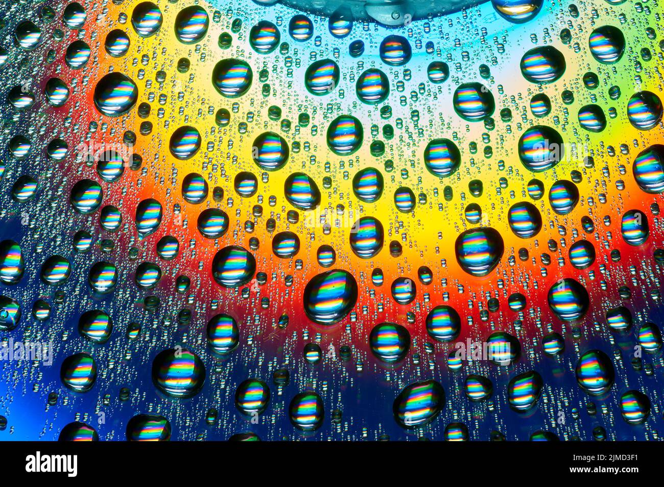 Macro of water drops on multicolor background Stock Photo - Alamy
