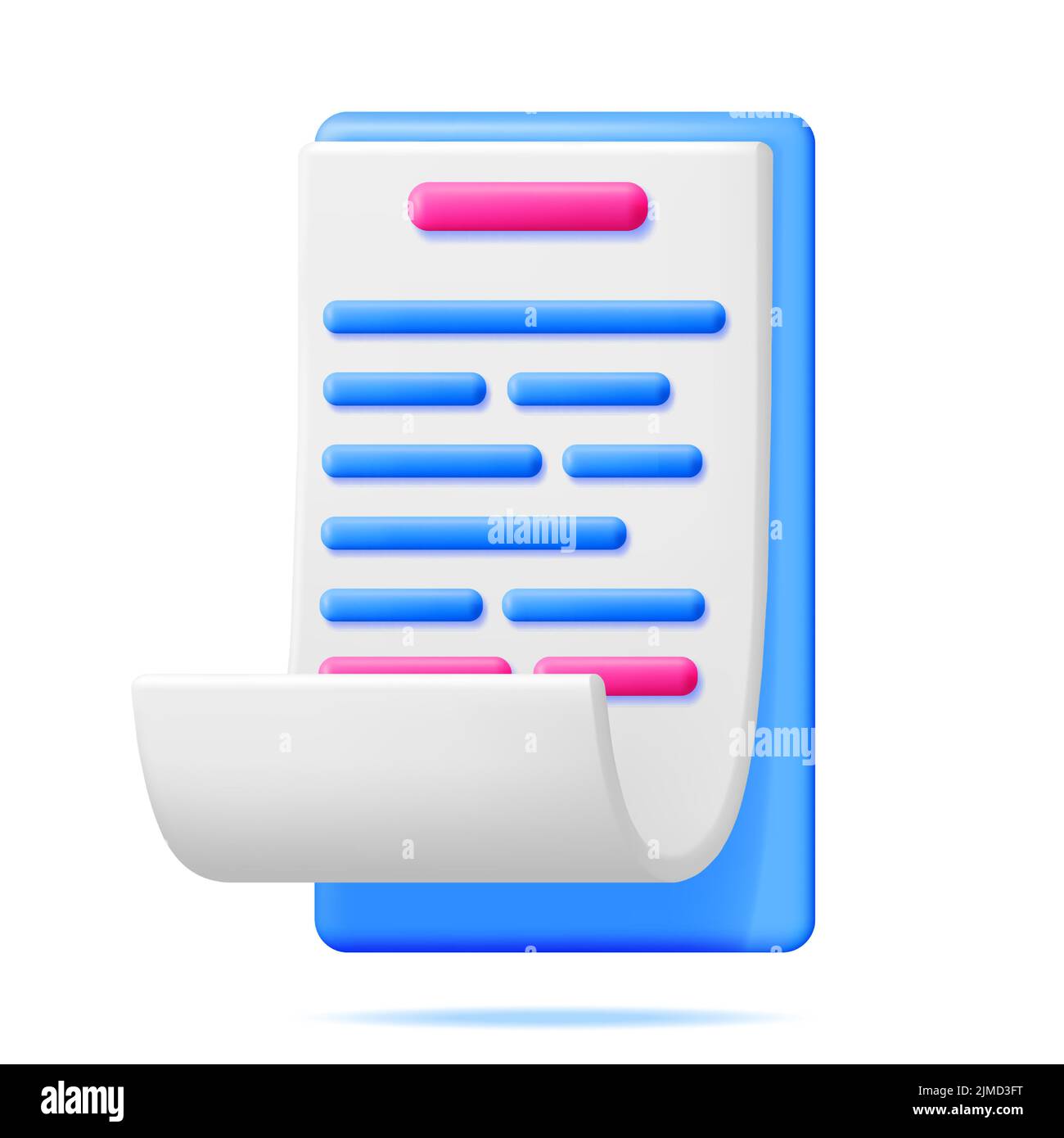 3D White Receipt in Clipboard Isolated Stock Vector Image & Art - Alamy