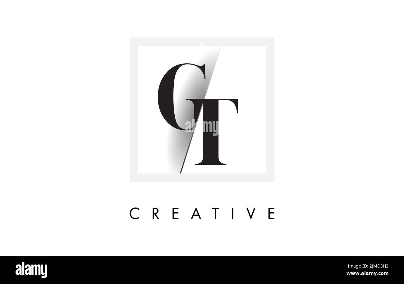 GT Letter Logo Design with Creative Intersected and Cutted Serif Font ...