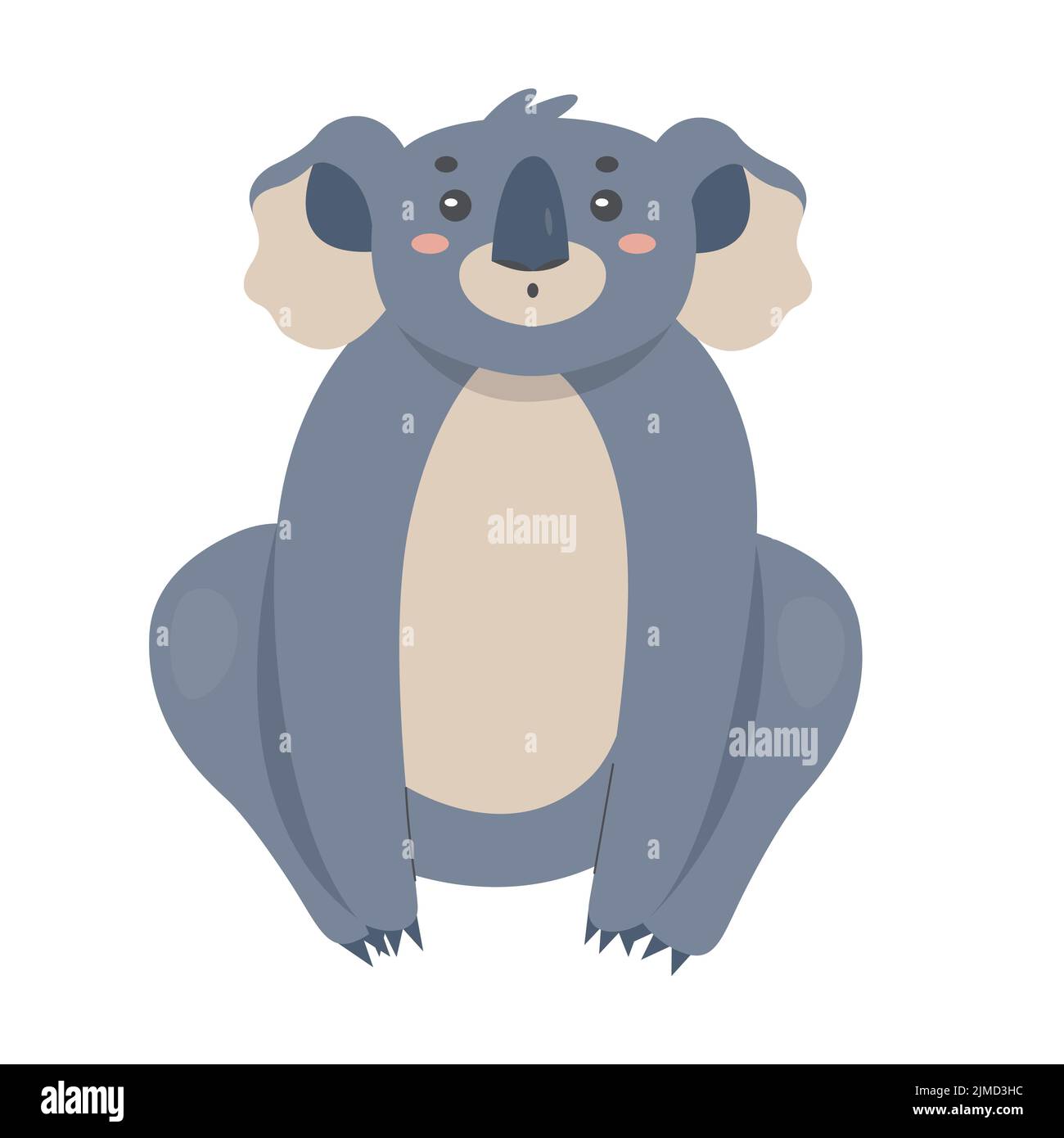 Sitting koala animal. Australian arboreal marsupial, tropical bear ...