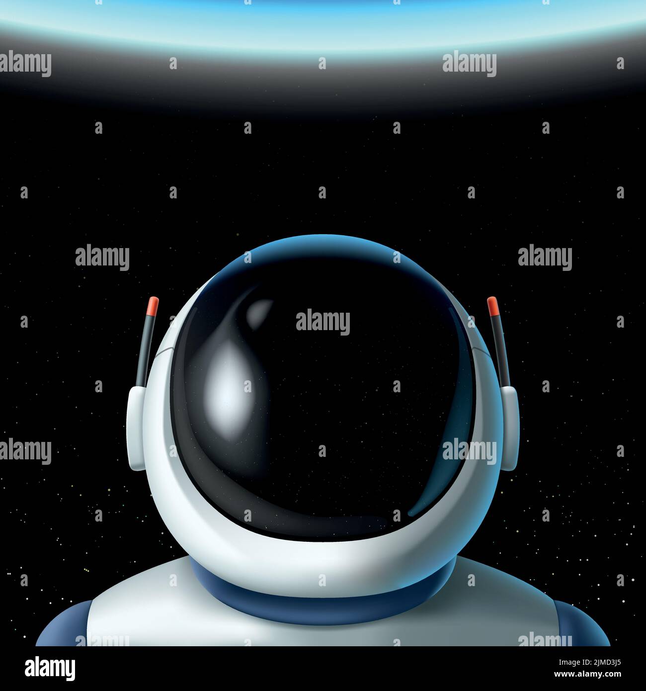 futuristic astro man front view in space Stock Vector Image & Art - Alamy