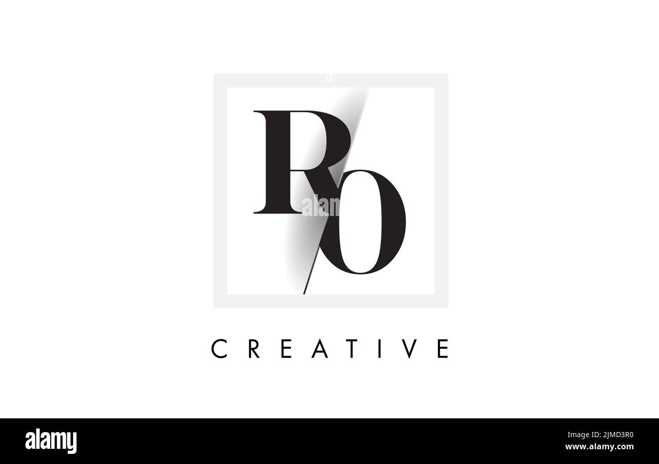 RO Letter Logo Design with Creative Intersected and Cutted Serif Font ...