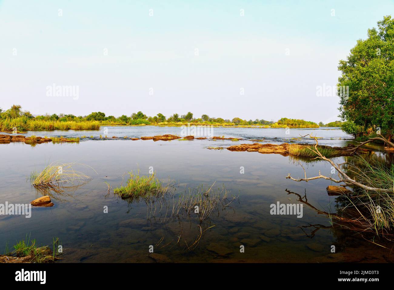 River landscape of the Zambezi in Zimbabwe Stock Photo - Alamy