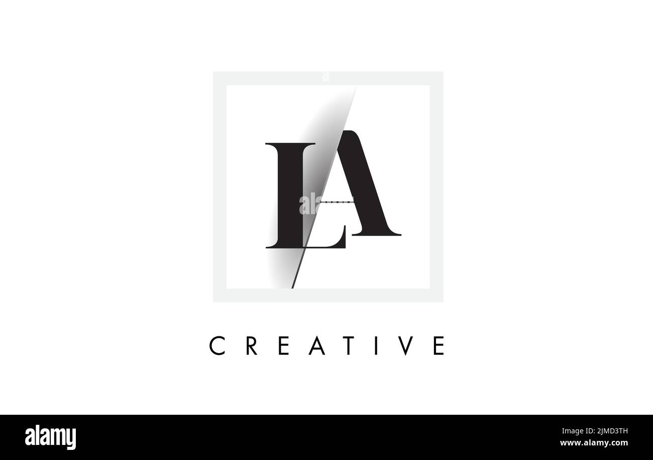 LA Letter Logo Design with Creative Intersected and Cutted Serif Font ...
