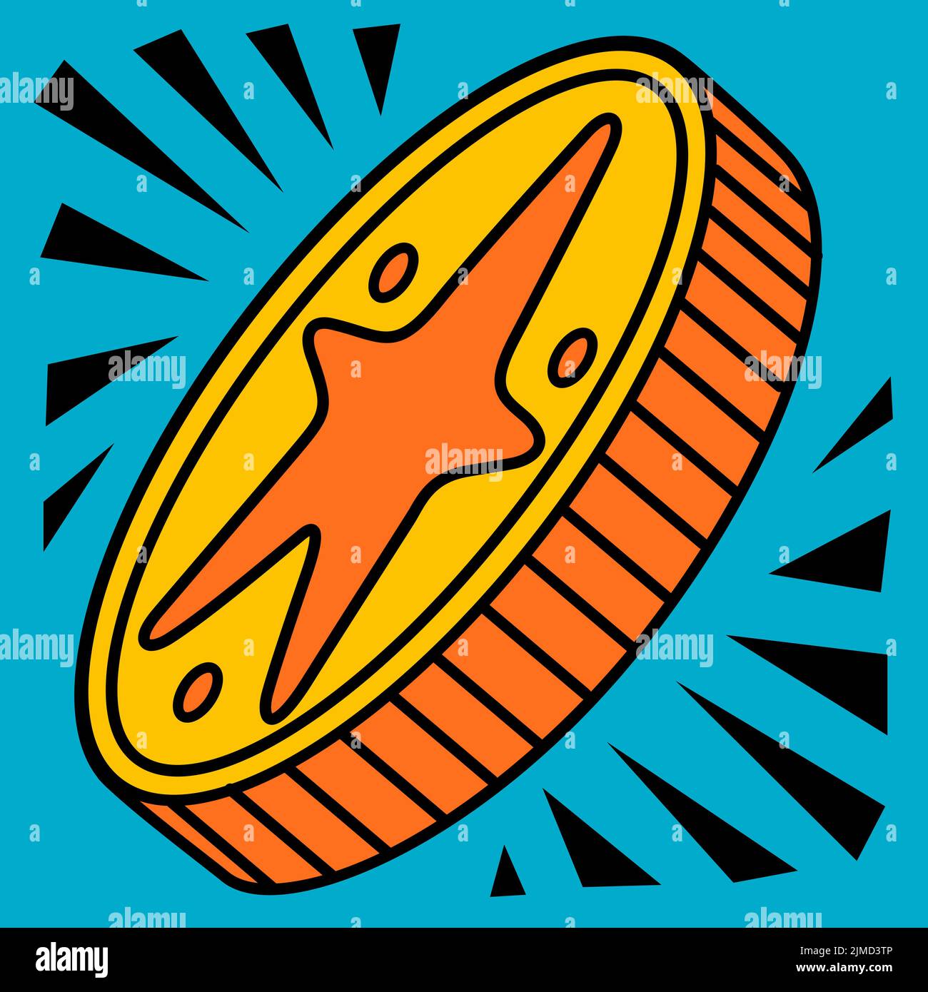 Cartoon vector funny cute Comic characters, abstract coin Stock Vector ...