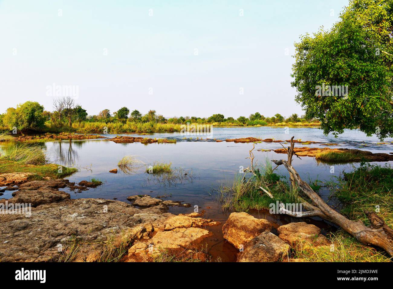 River landscape of the Zambezi in Zimbabwe Stock Photo - Alamy