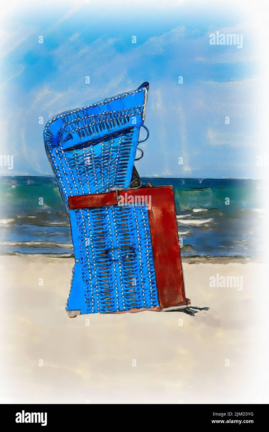 Beach chair drawing hi-res stock photography and images - Alamy