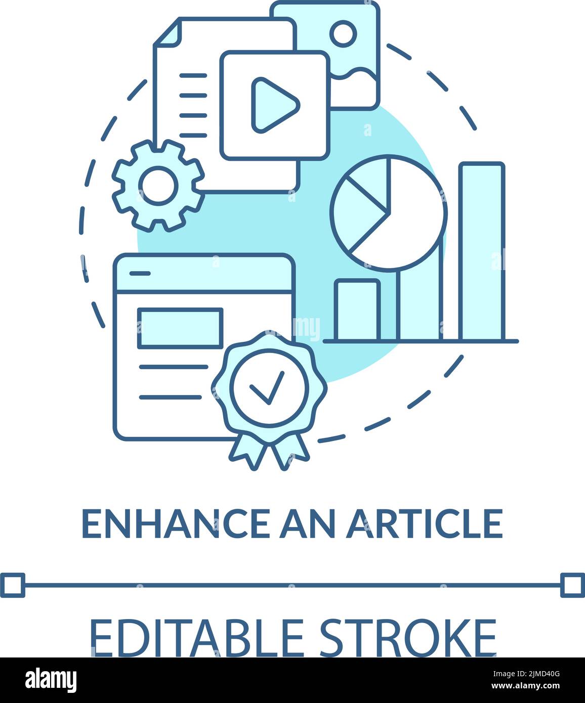 Enhance article turquoise concept icon Stock Vector Image & Art - Alamy