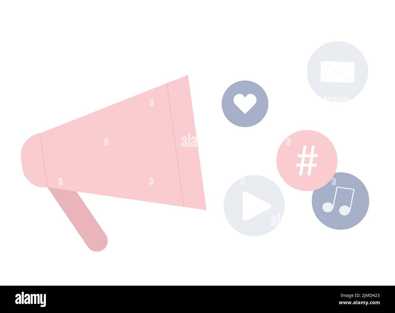 Social media marketing activity. Digital content posting, share and ...