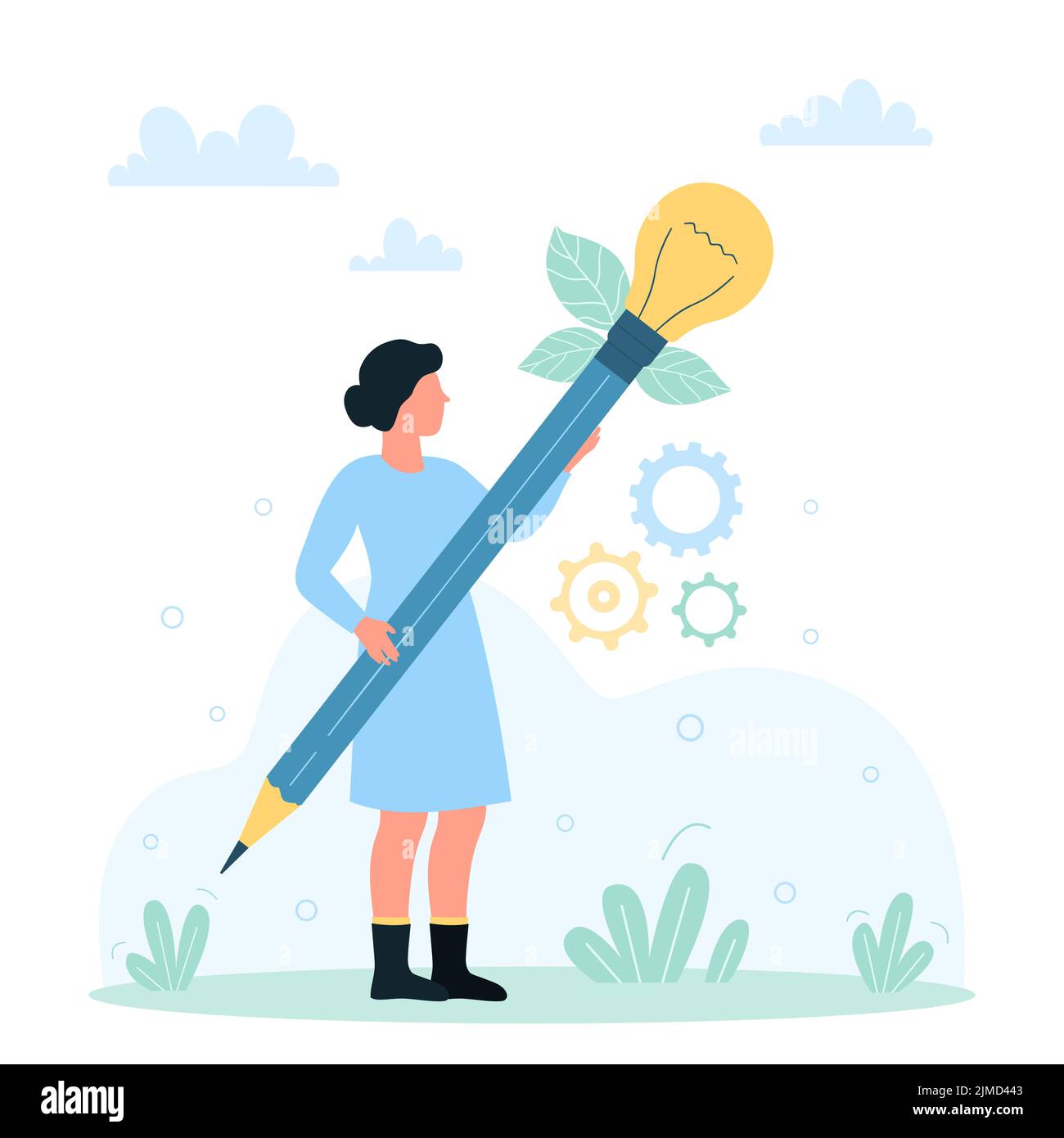 Innovation, solution and inspiration for genius business idea vector ...