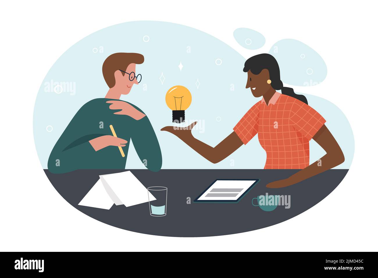 Team sharing creative working idea. Brainstorming meeting, people ... Team sharing creative working idea. Brainstorming meeting, people ...