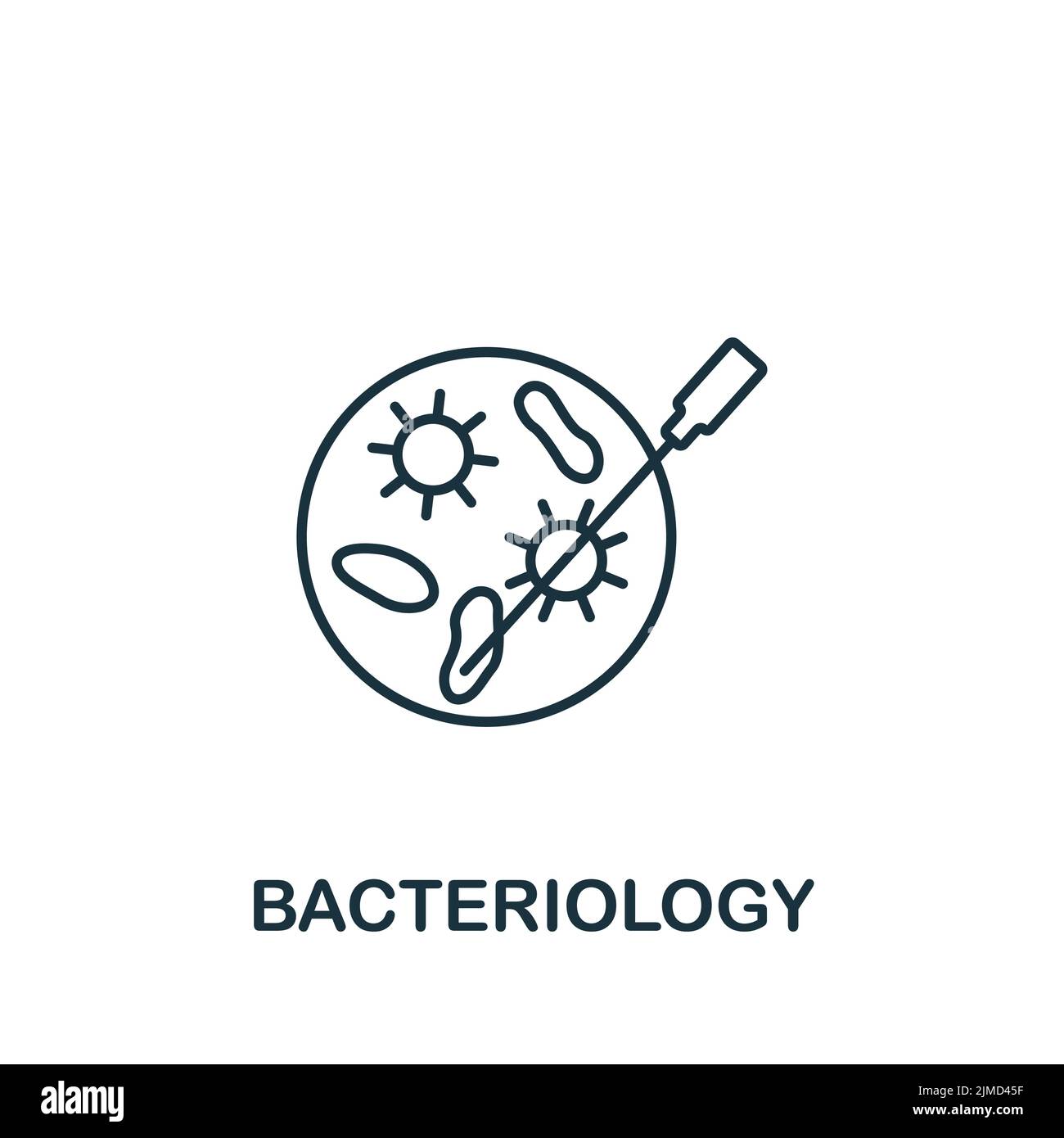 Bacteriology icon. Monochrome simple Bioengineering icon for templates ...