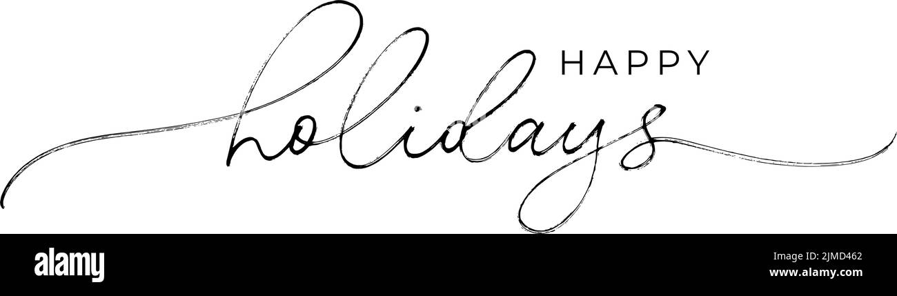 Happy holidays vector line phrase with swashes Stock Vector Image & Art ...