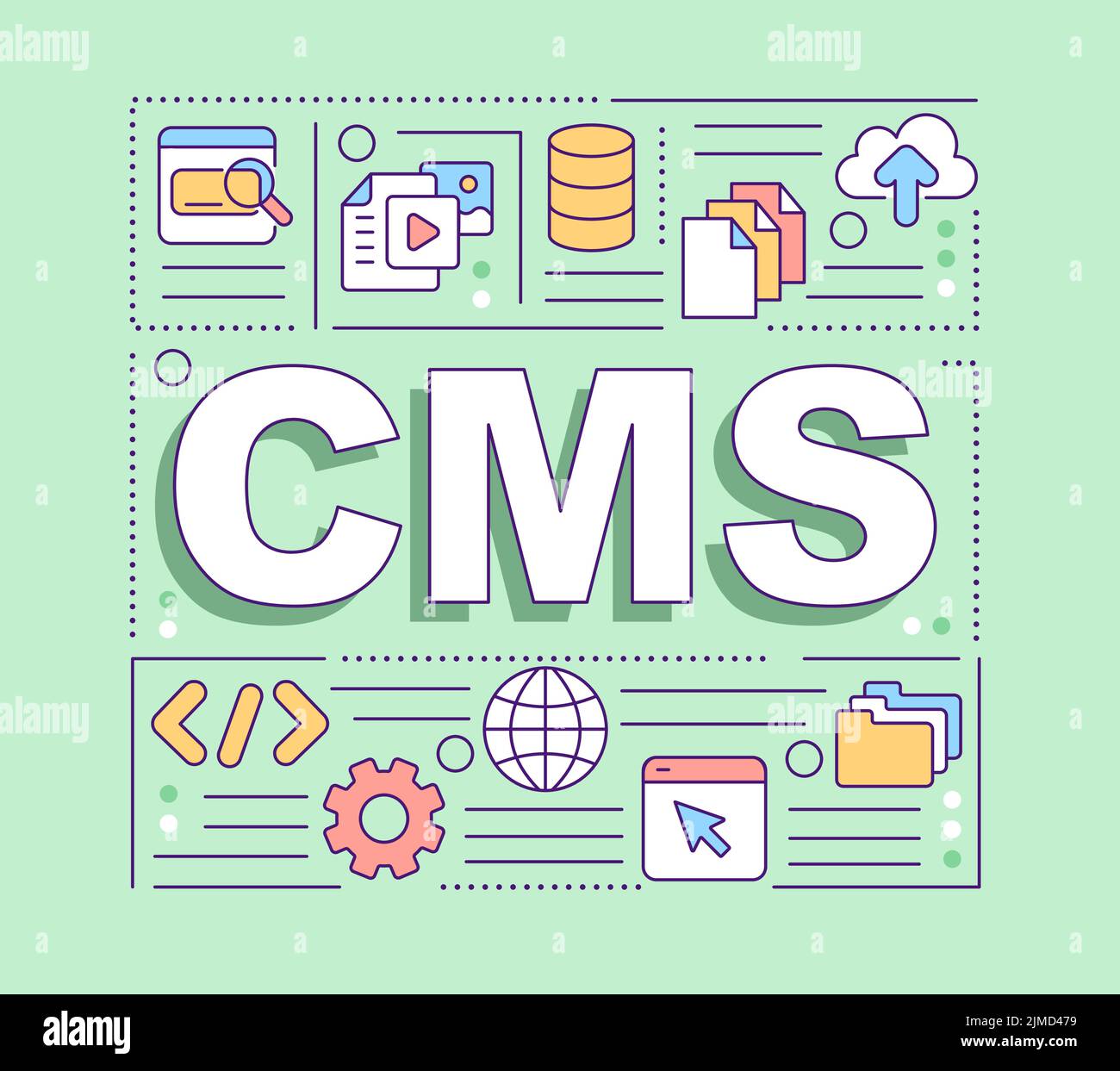 CMS word concepts light green banner Stock Vector Image & Art - Alamy