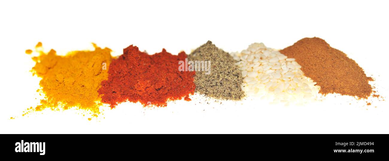 Spices on white Stock Photo - Alamy