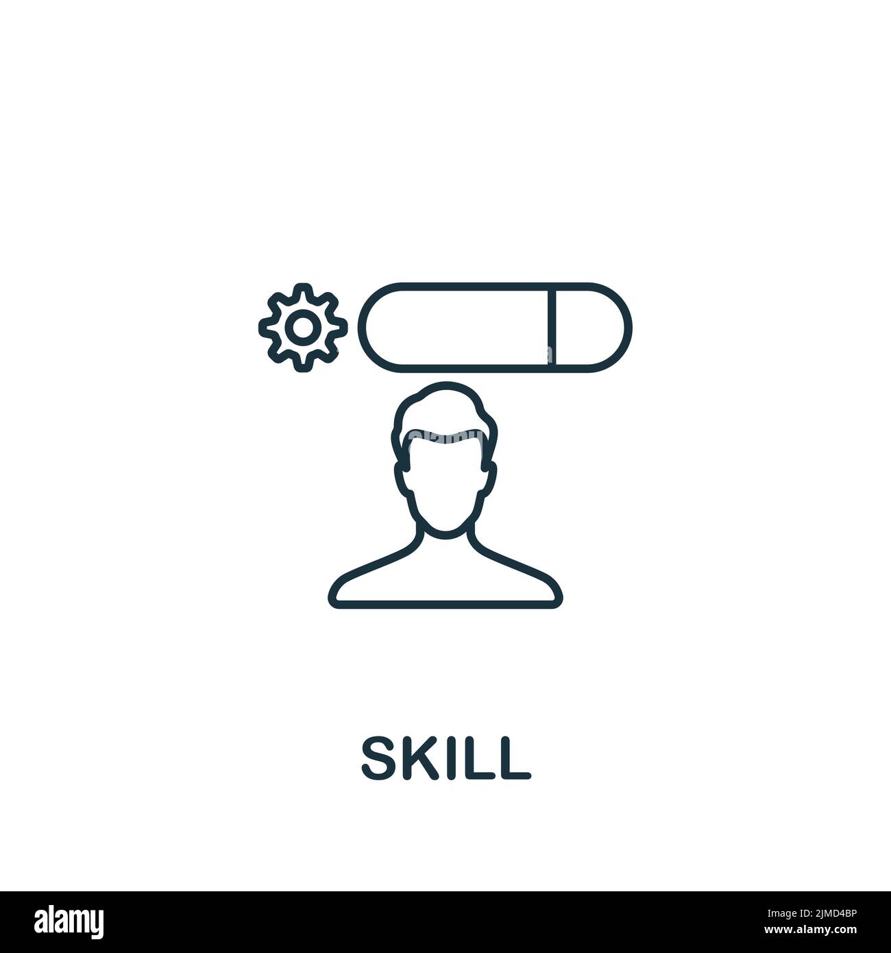 Skill icon. Monochrome simple Brain Process icon for templates, web ...
