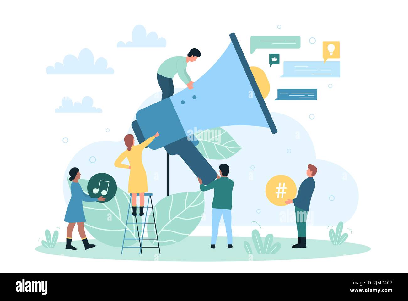 Social media marketing, viral announcement of business messages ...