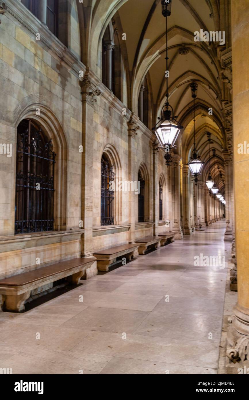 Perspective with arches and columns in the temple in Vienna Stock Photo ...