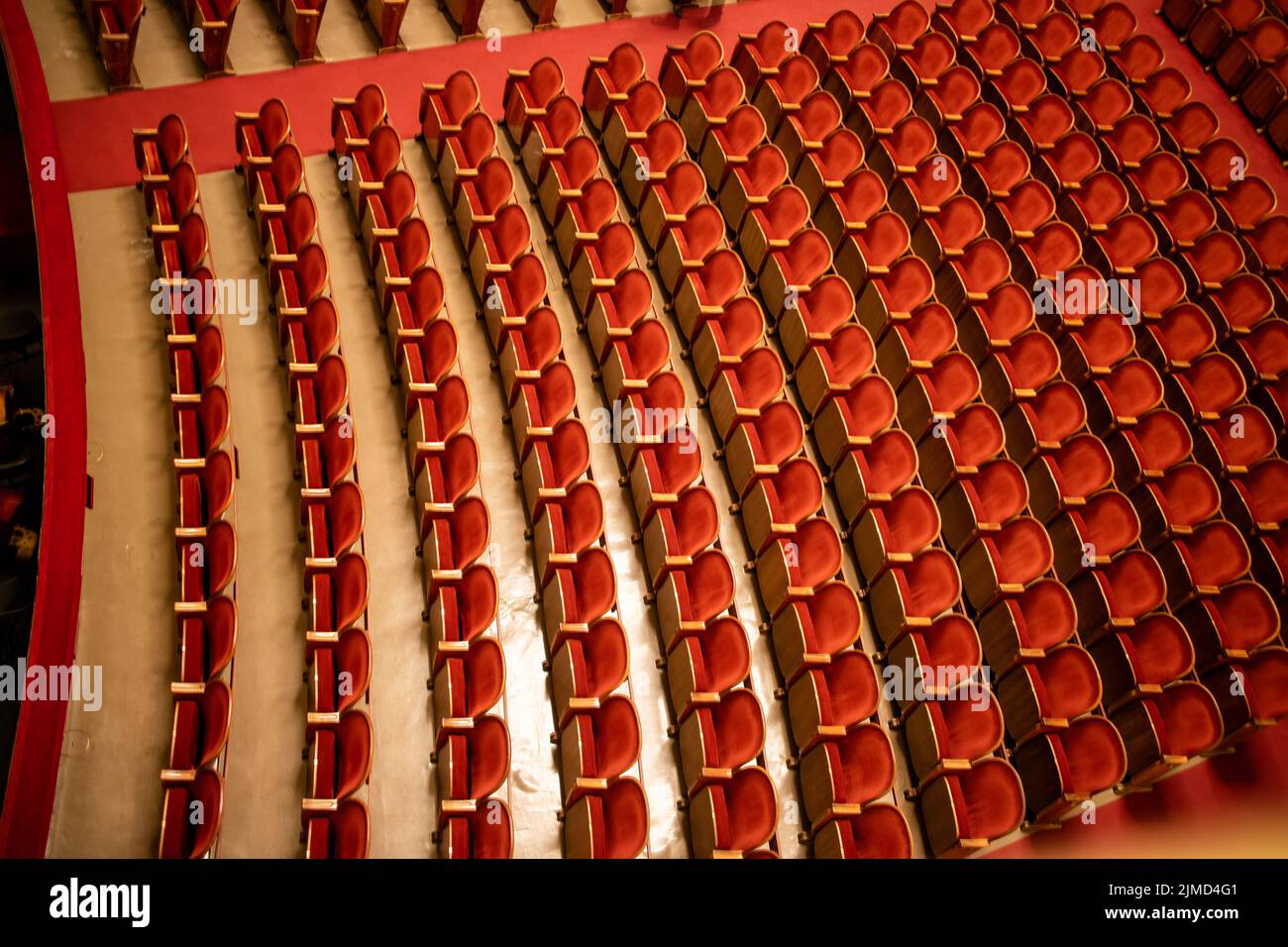 The empty parterre in the concert hall of Vienna State Opera auditorium ...