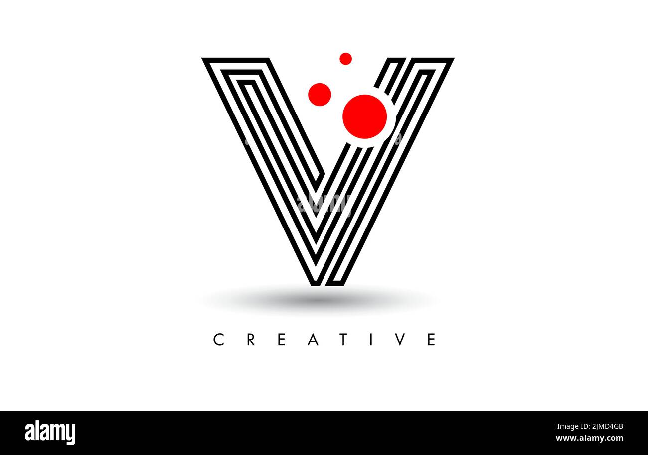 Lines V Letter Logo Letter made of Lines. Monogram Style Letter Icon ...