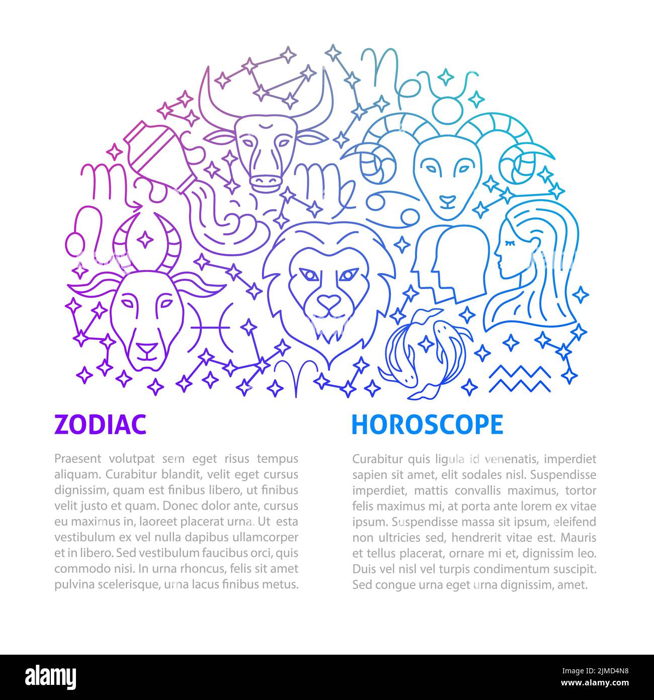 Zodiac Horoscope Line Template Stock Vector Image & Art - Alamy