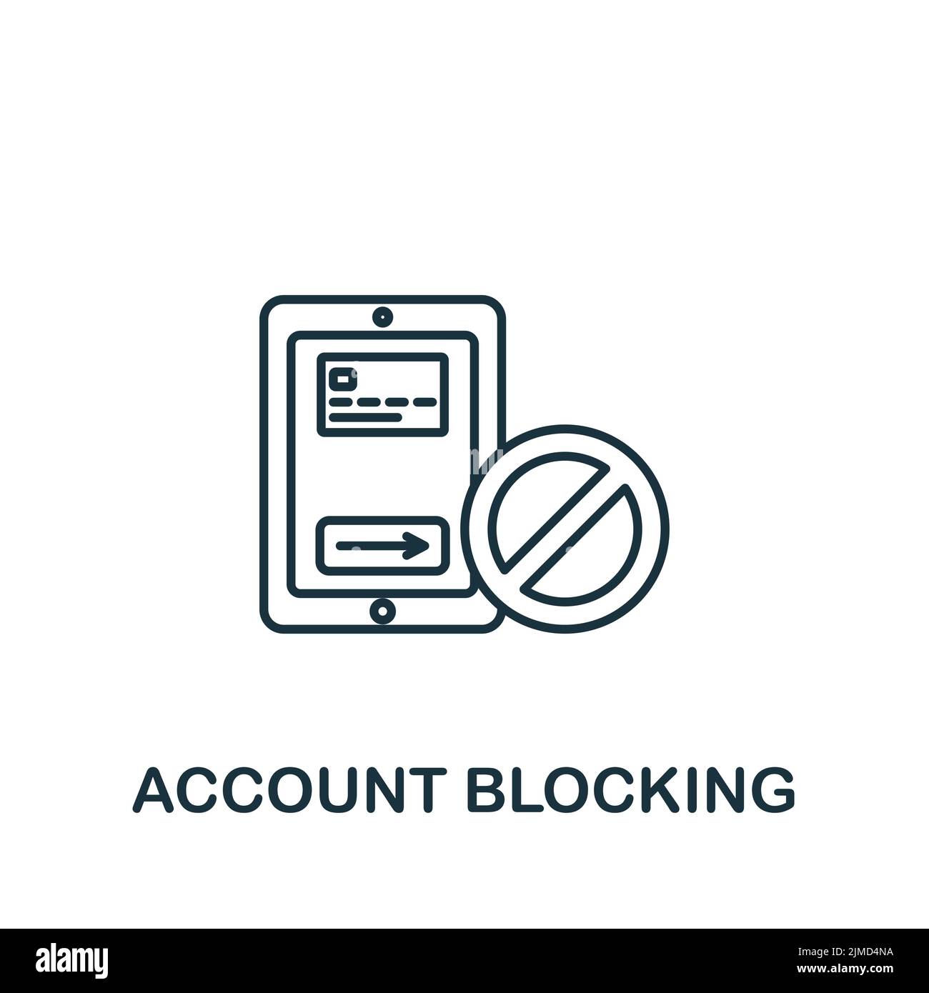 Account Blocking icon. Monochrome simple Banking icon for templates ...