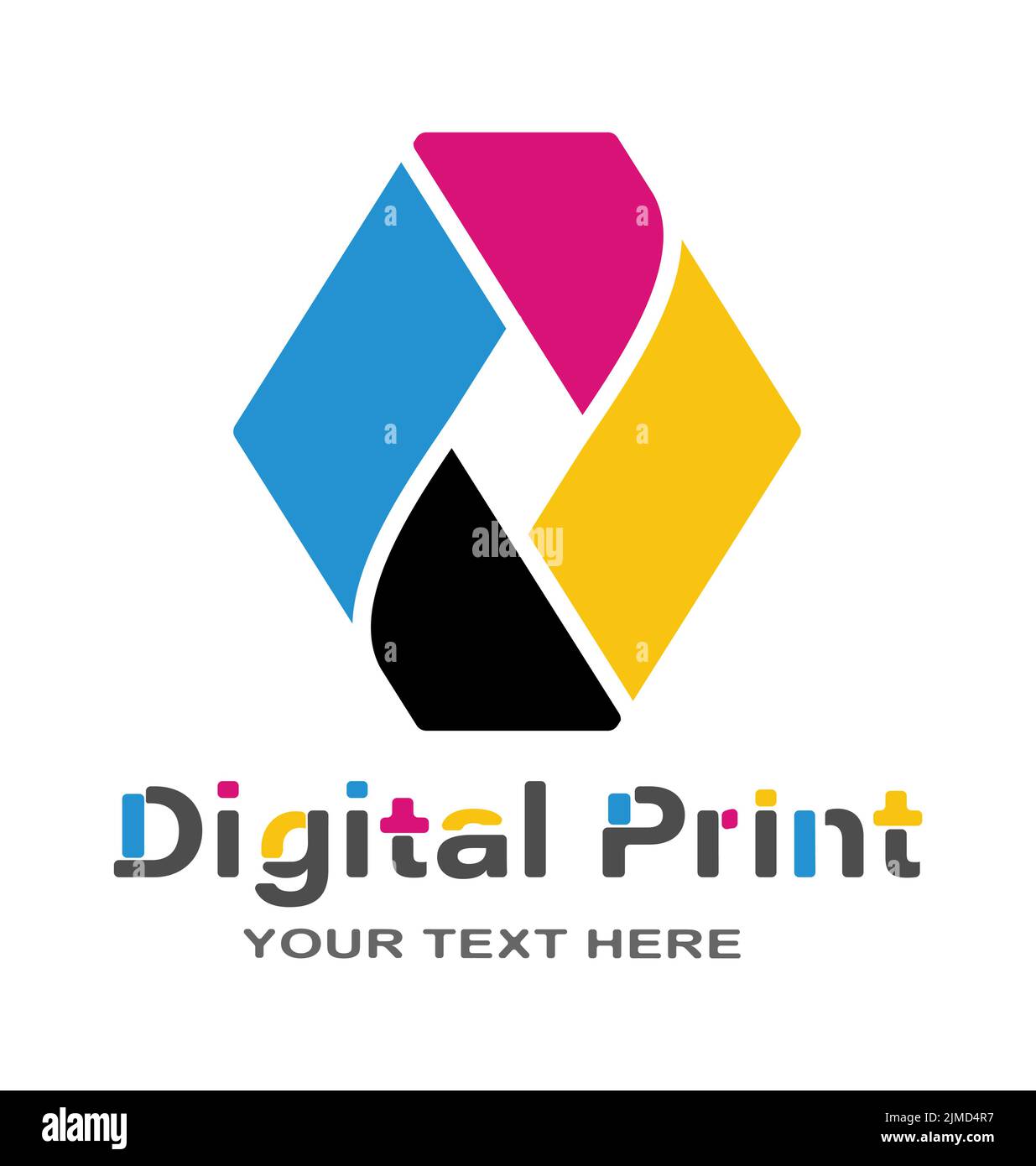 Digital printing or photo printing. Vector template of a logo, sticker ...