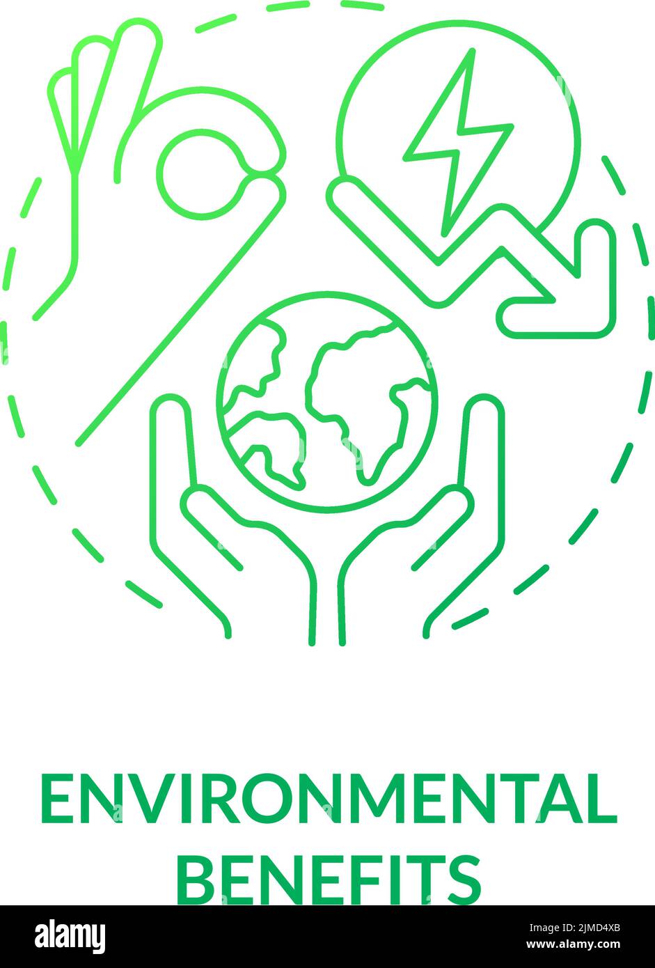 Environmental benefits green gradient concept icon Stock Vector Image ...