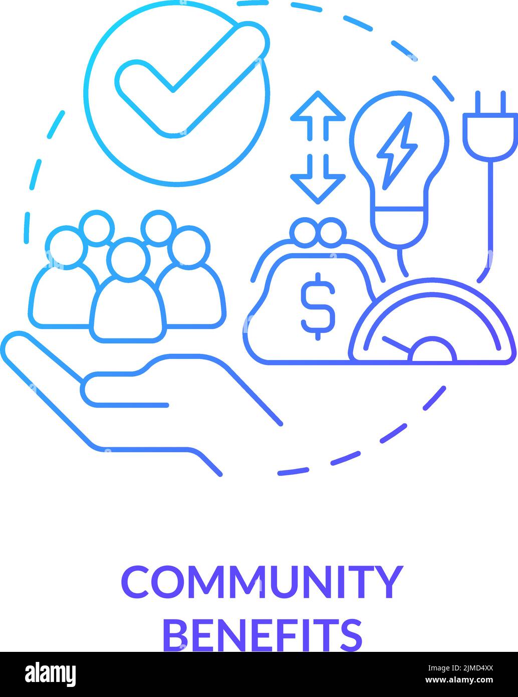 Community benefits blue gradient concept icon Stock Vector Image & Art ...